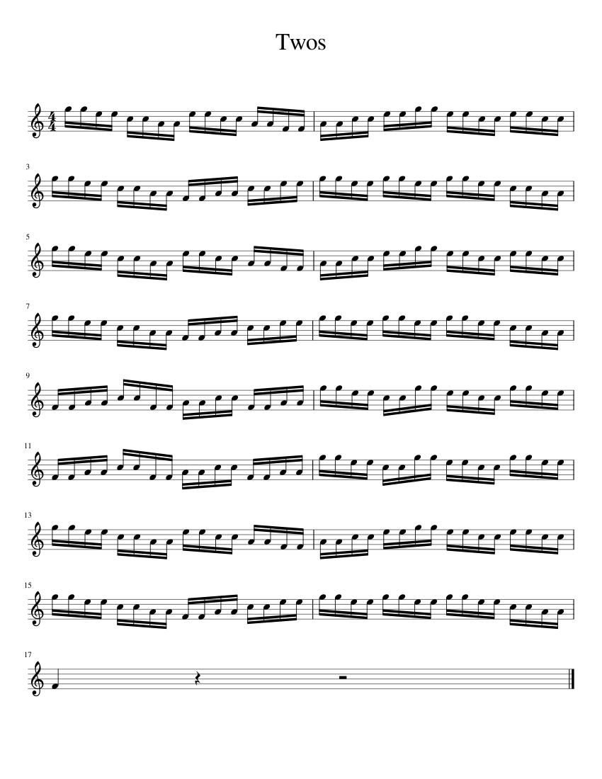 Twos Sheet music for Piano (Solo) | Musescore.com