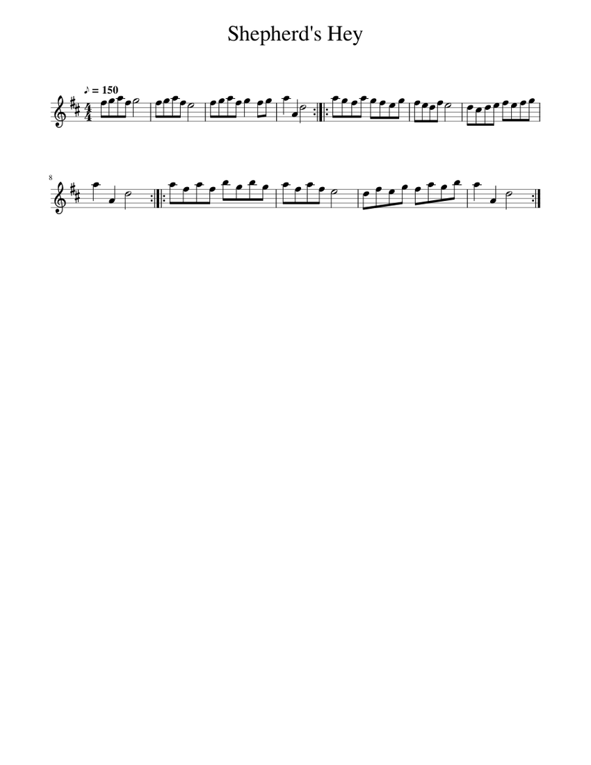 Shepherd's Hey Sheet Music for Piano (Solo) Easy | MuseScore.com