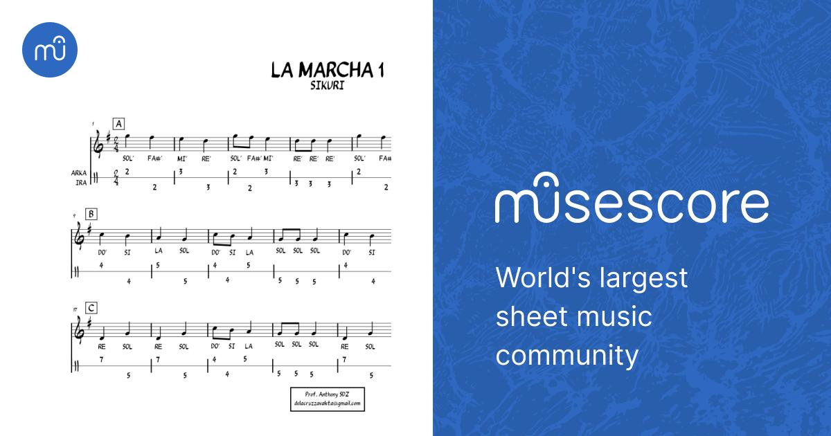 LA MARCHA 1 Sheet music for Strings group, Flute other (Mixed Duet ...