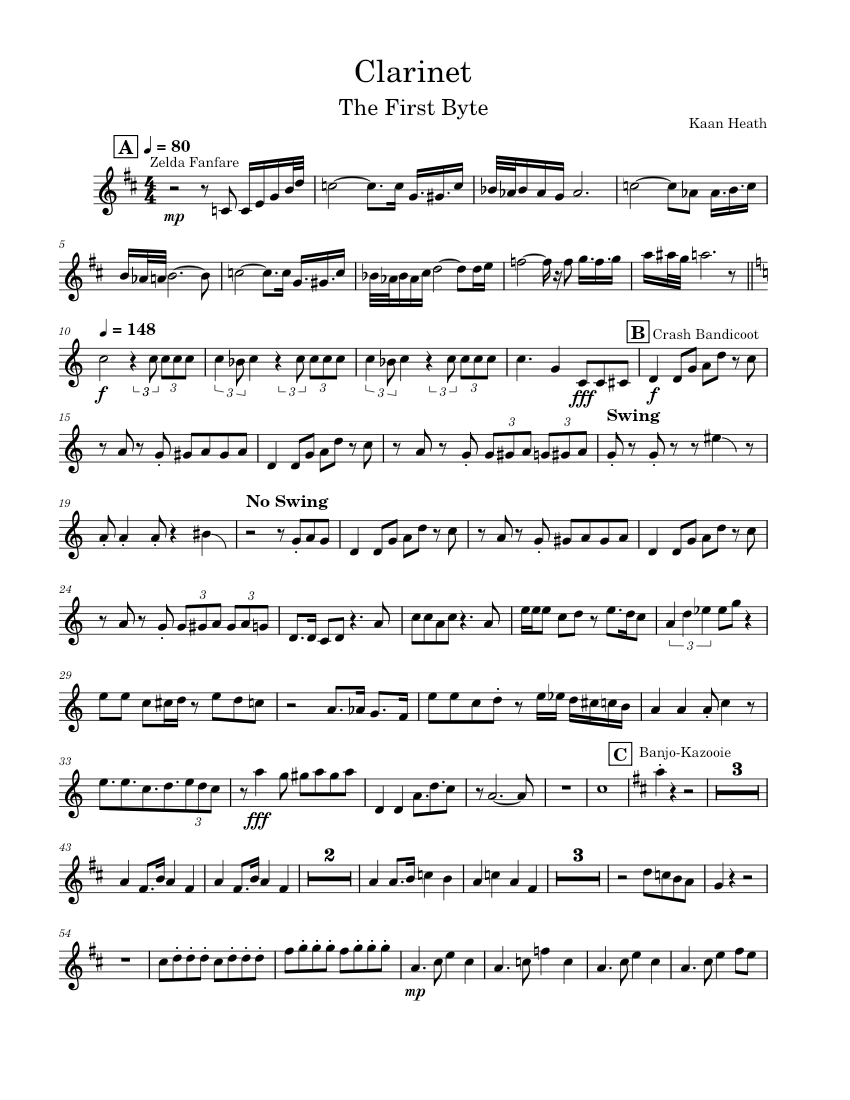 The First Byte- V4 – Clarinet Sheet music for Clarinet in b-flat (Solo ...