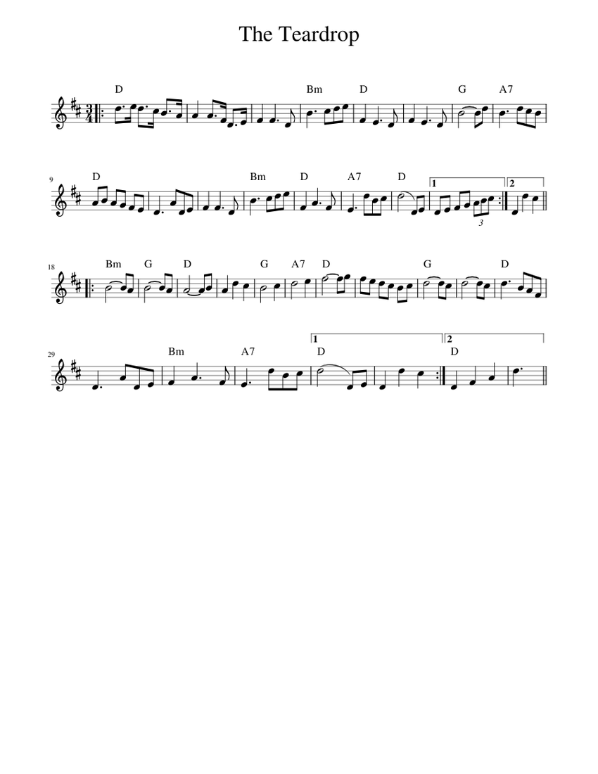 The Teardrop Sheet music for Piano (Solo) Easy | Musescore.com