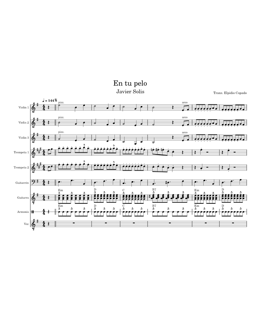 En tu Pelo – Javier Solís - piano tutorial