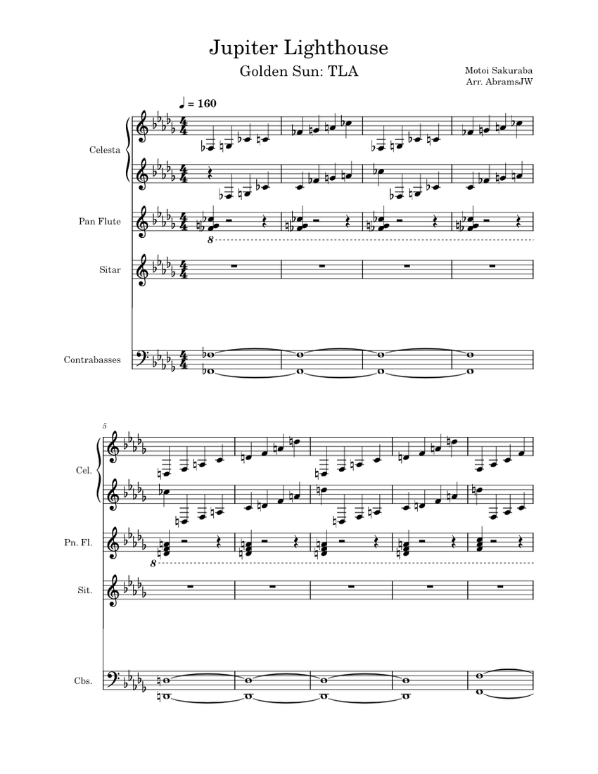 Jupiter Lighthouse Sheet music for Celesta, Strings group, Flute other ...