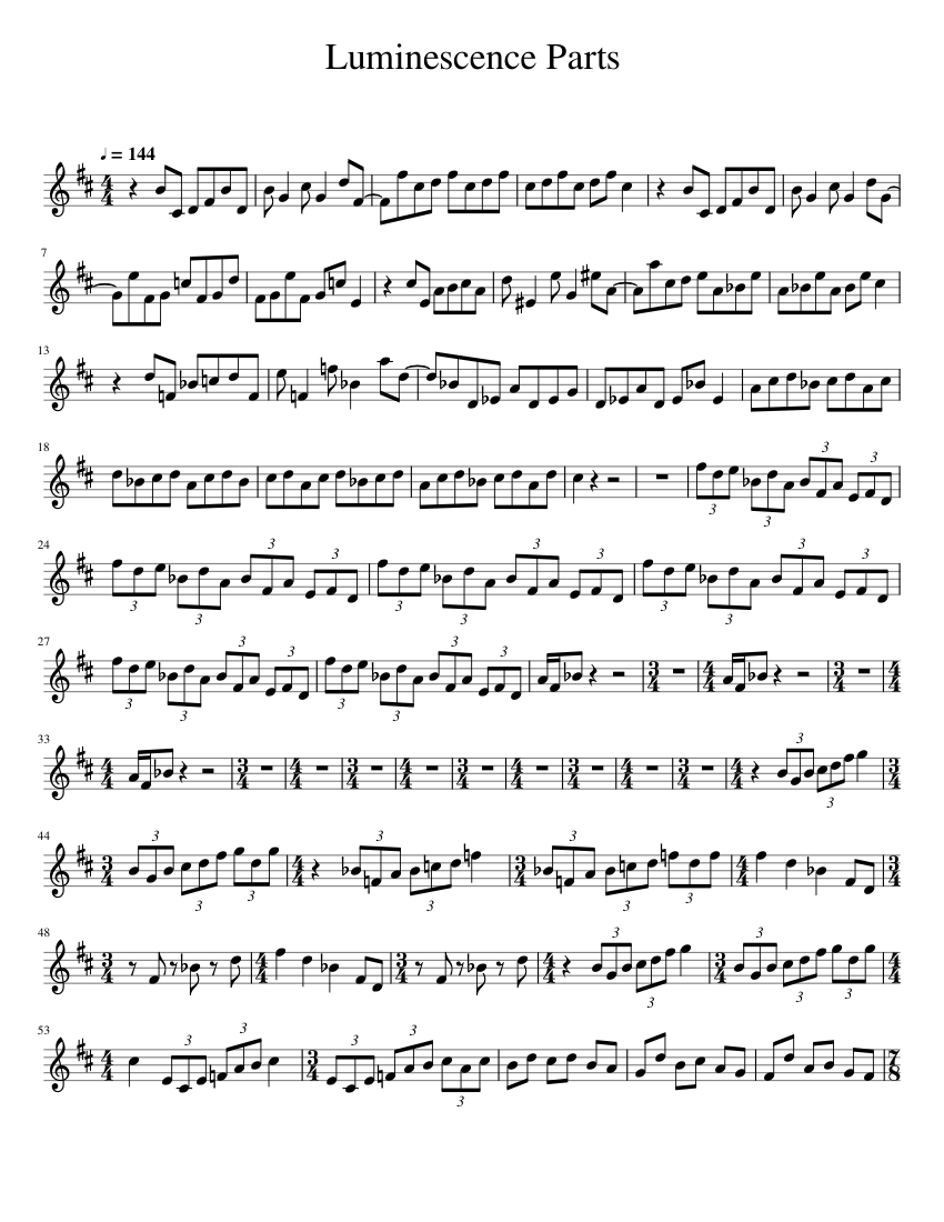Luminescence_Parts Sheet music for Glockenspiel (Solo) | Musescore.com