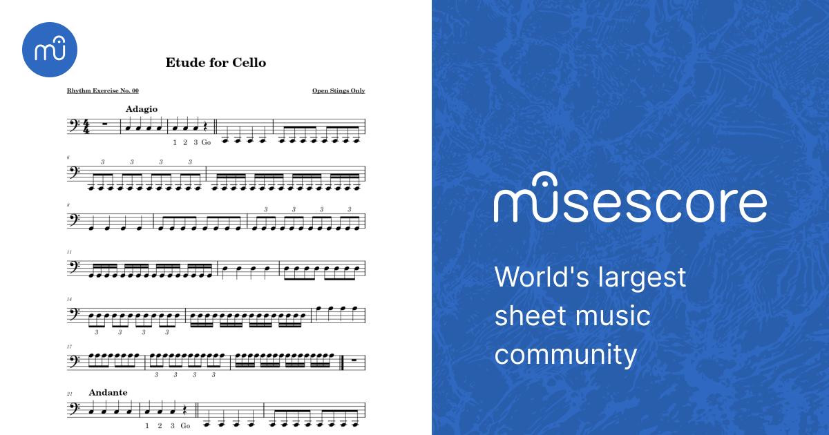 Etude for Cello – Mao Chamna (01. Rhythm exercise No.00 l Open strings ...
