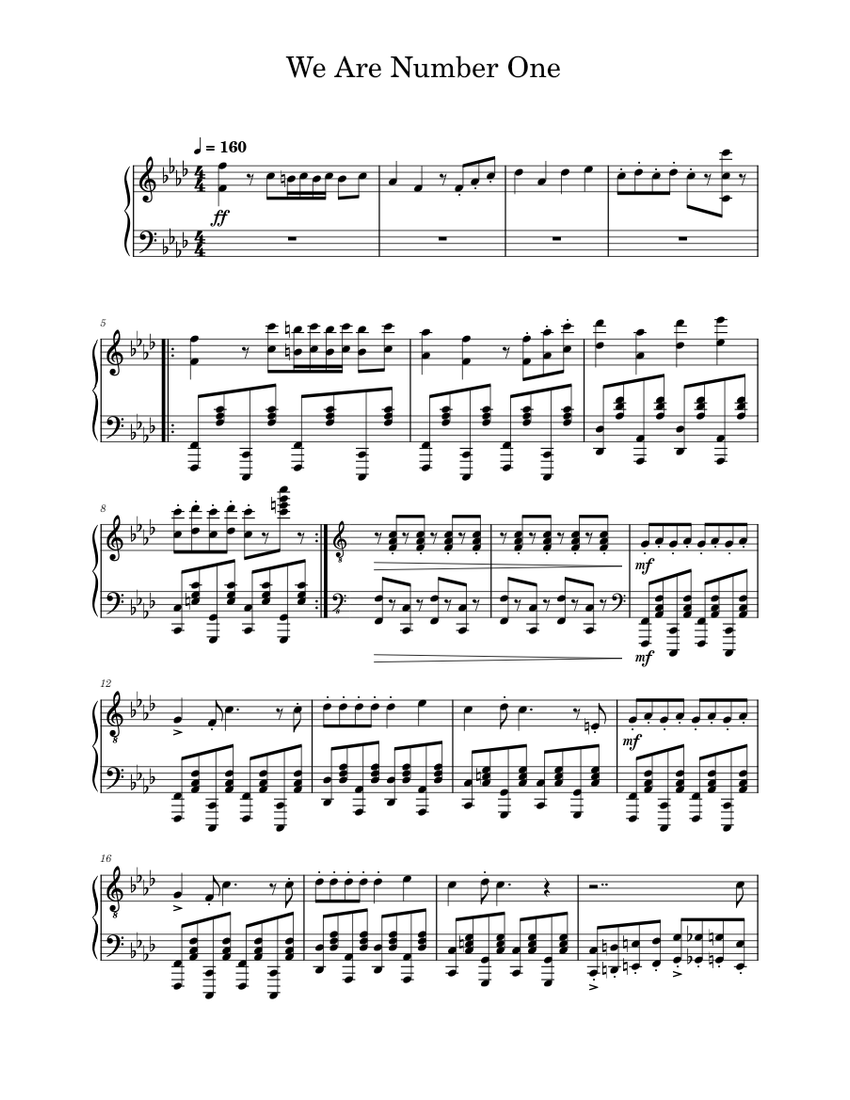 We are number one – LazyTown Sheet music for Piano (Solo) | Musescore.com