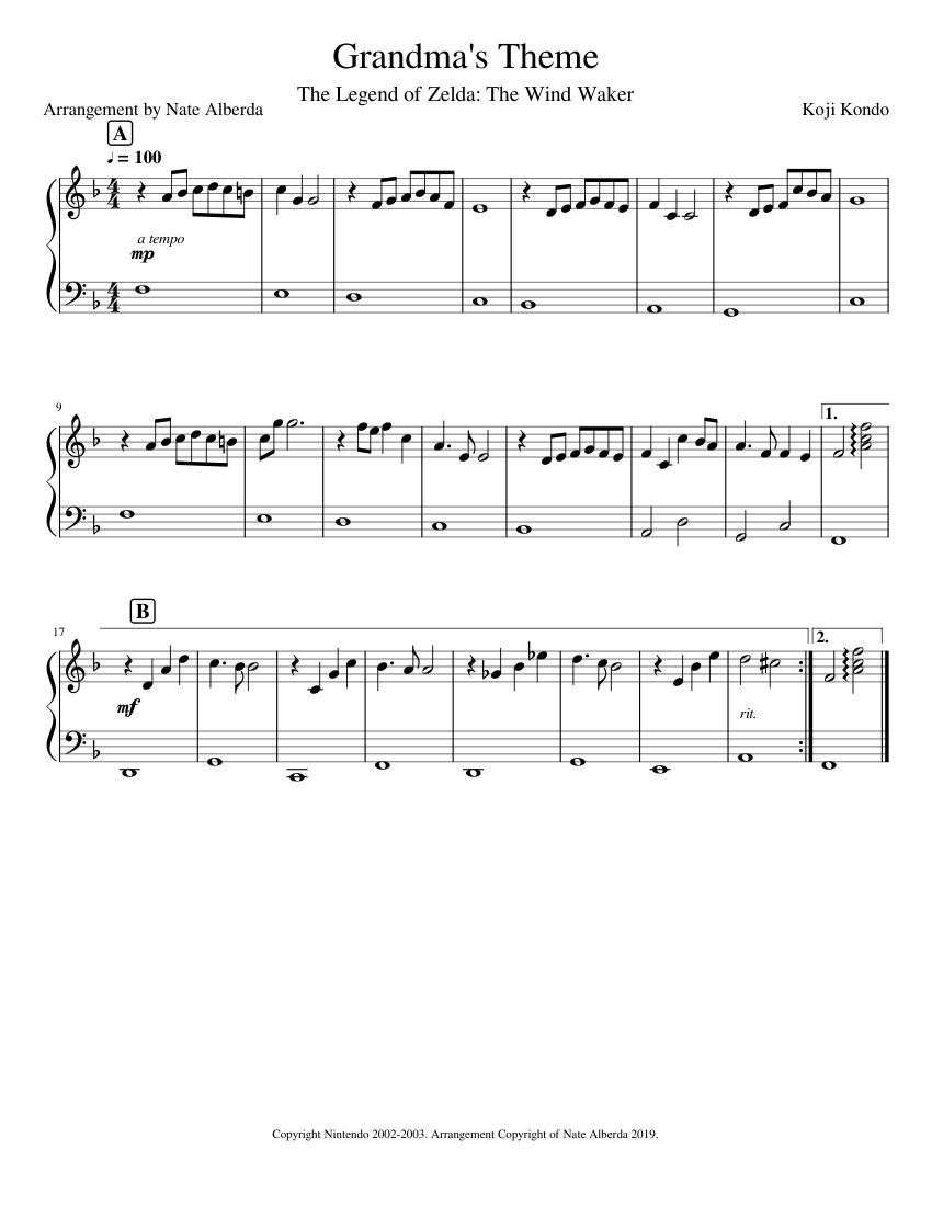 Grandma's Theme Sheet music for Piano (Solo) Easy | Musescore.com