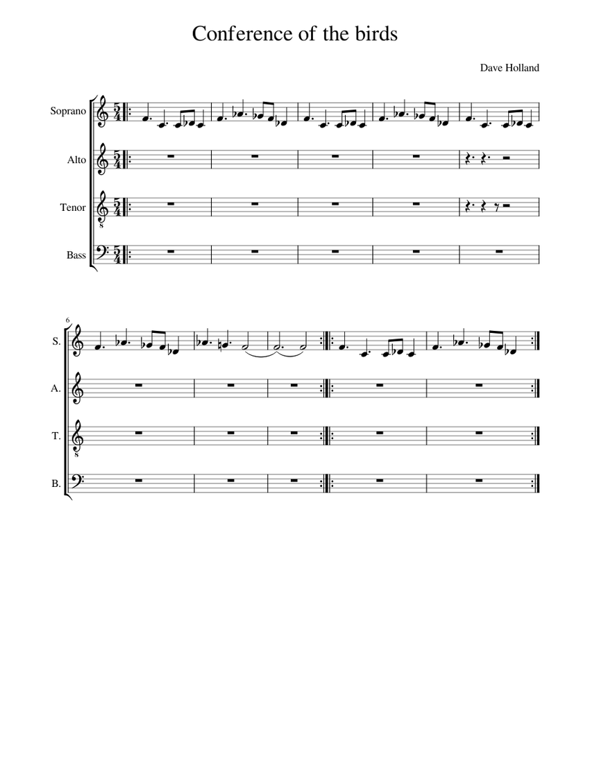 Conference of the birds - Sopraan Sheet music for Soprano, Alto, Tenor ...