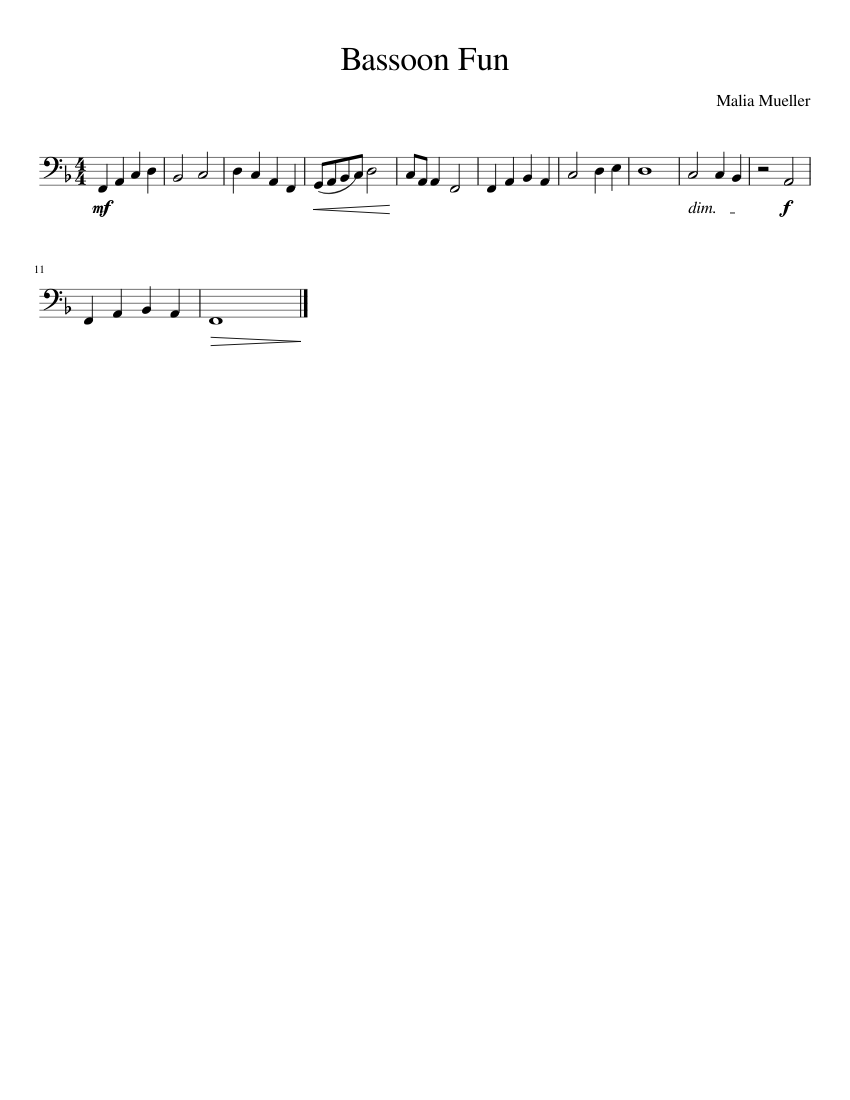 Bassoon Fun Sheet music for Bassoon (Solo) | Musescore.com