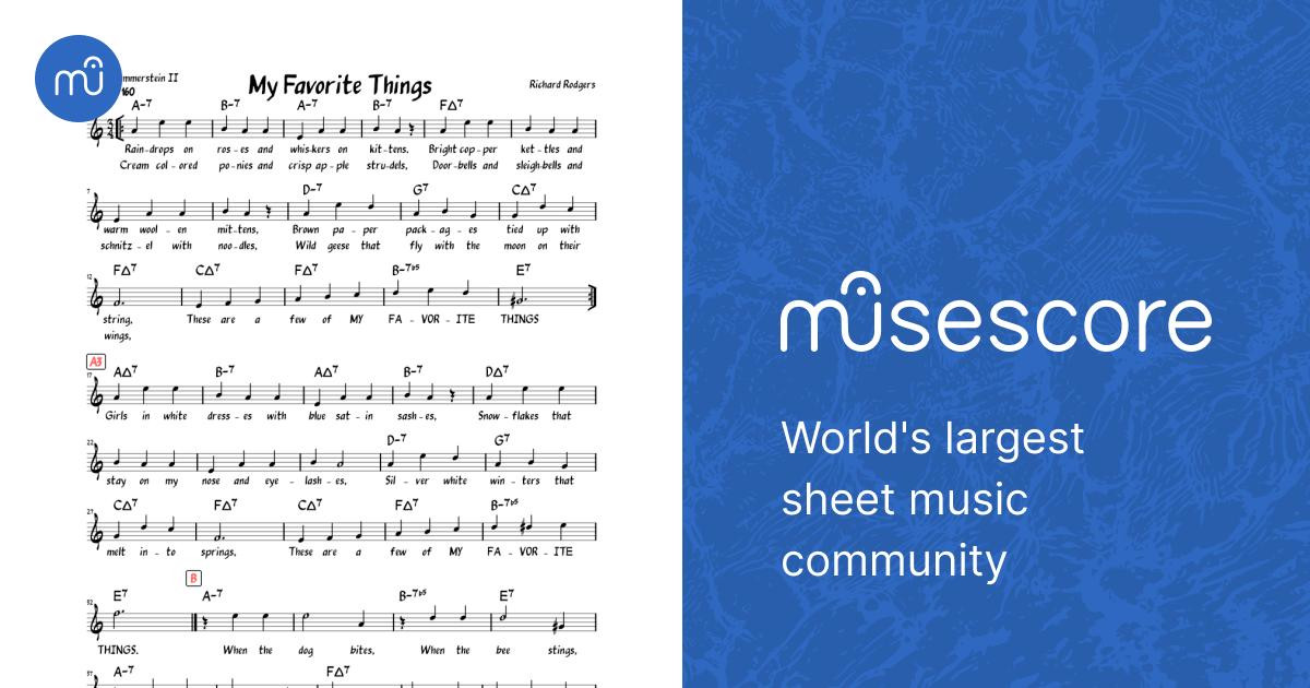 My Favorite Things (Lead sheet with lyrics ) Sheet Music with Chords ...