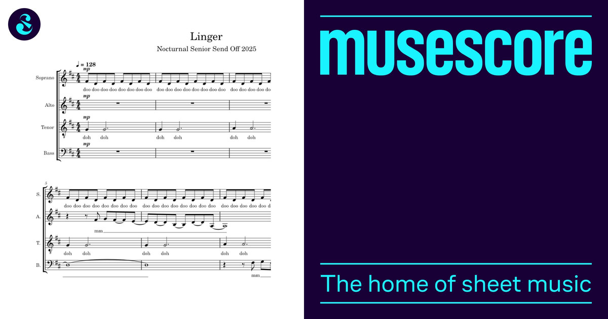 Linger - The Cranberries (SATB Acappella) Sheet Music for Bass guitar ...