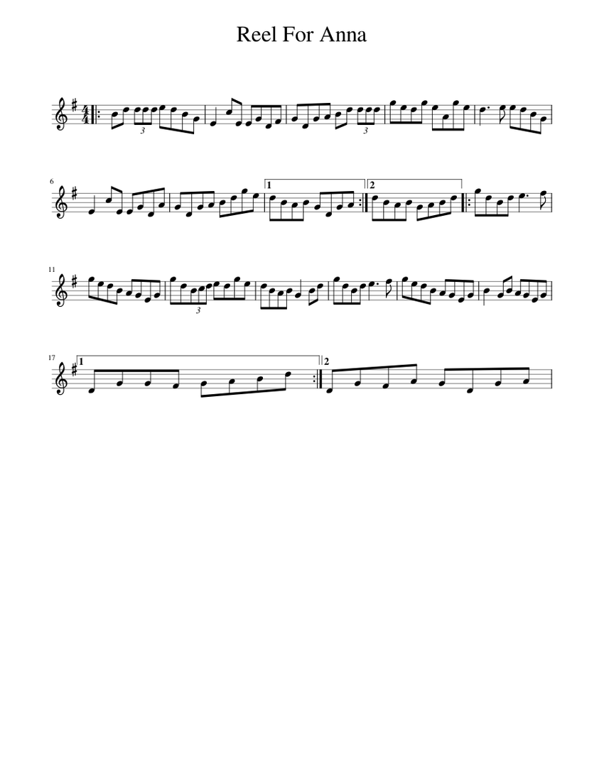Reel For Anna Sheet music for Piano (Solo) Easy | Musescore.com