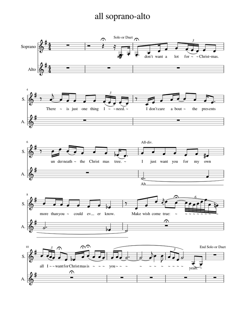 all soprano-alto Sheet music for Soprano, Alto (Choral) | Musescore.com
