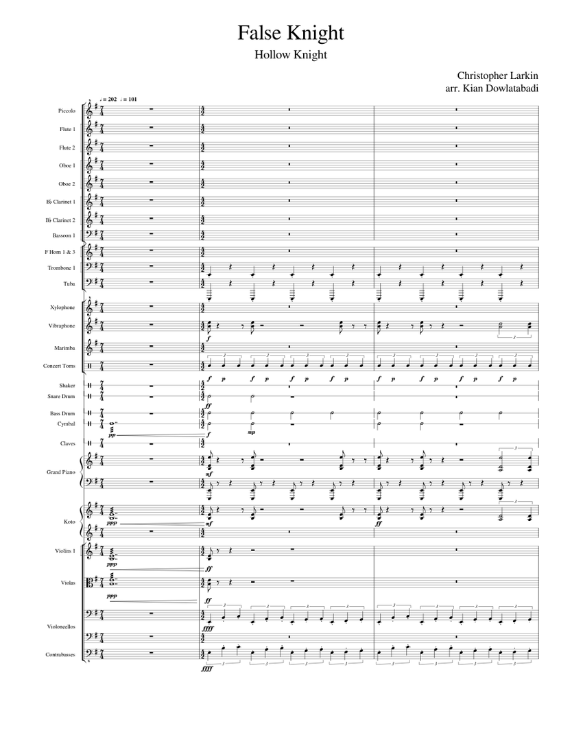 False Knight (Symphonic Orchestra) Sheet Music for Piano, Trombone ...