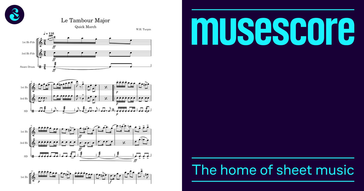 Le Tambour Major – WH Turpin Sheet music for Tuba, Flute piccolo, Flute ...