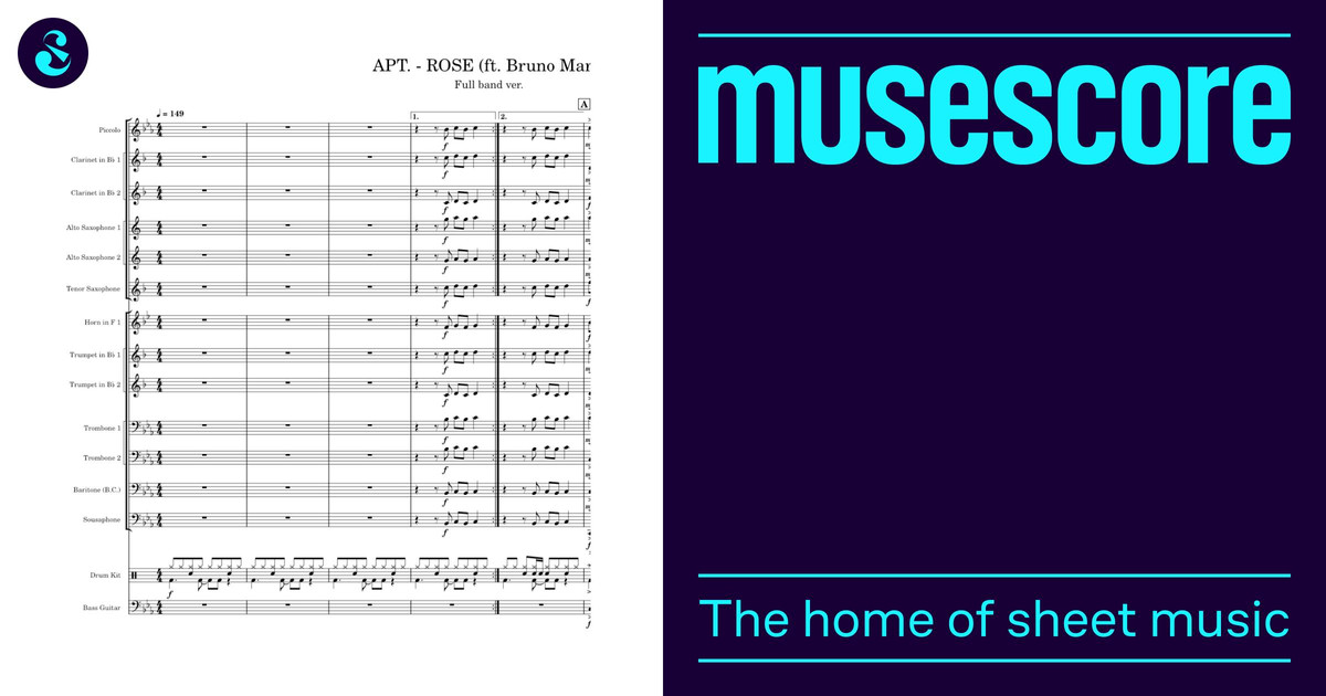 APT. - Rose Sheet music for Trombone, Tuba, Oboe, Saxophone alto & more ...