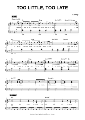 Too Little, Too Late – laufey Sheet Music for Piano (Solo) | MuseScore.com