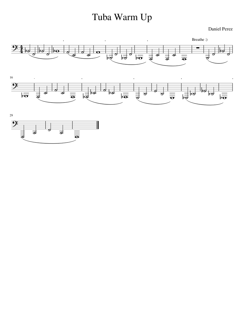 Tuba Warm Up Sheet Music for Tuba (Solo) | MuseScore.com