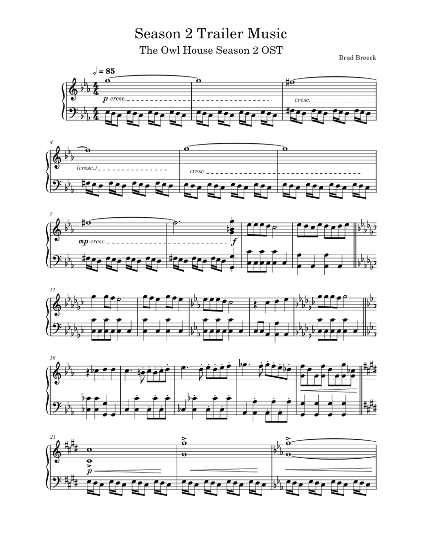 The Owl House OST Season 2 Trailer Music Theme – Brad Breeck | PLAYABLE ...