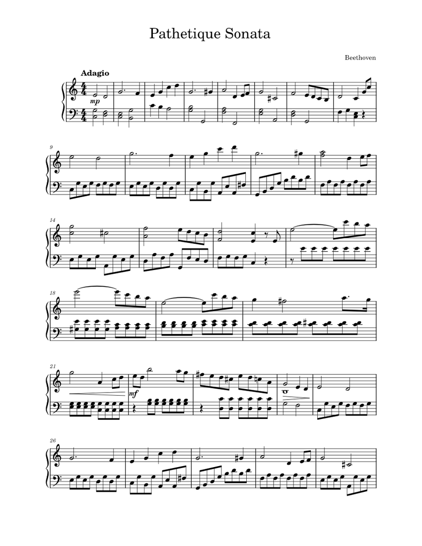 Sonata No.8 in C Minor, Op.13 "Pathetique" – Ludwig van Beethoven ...