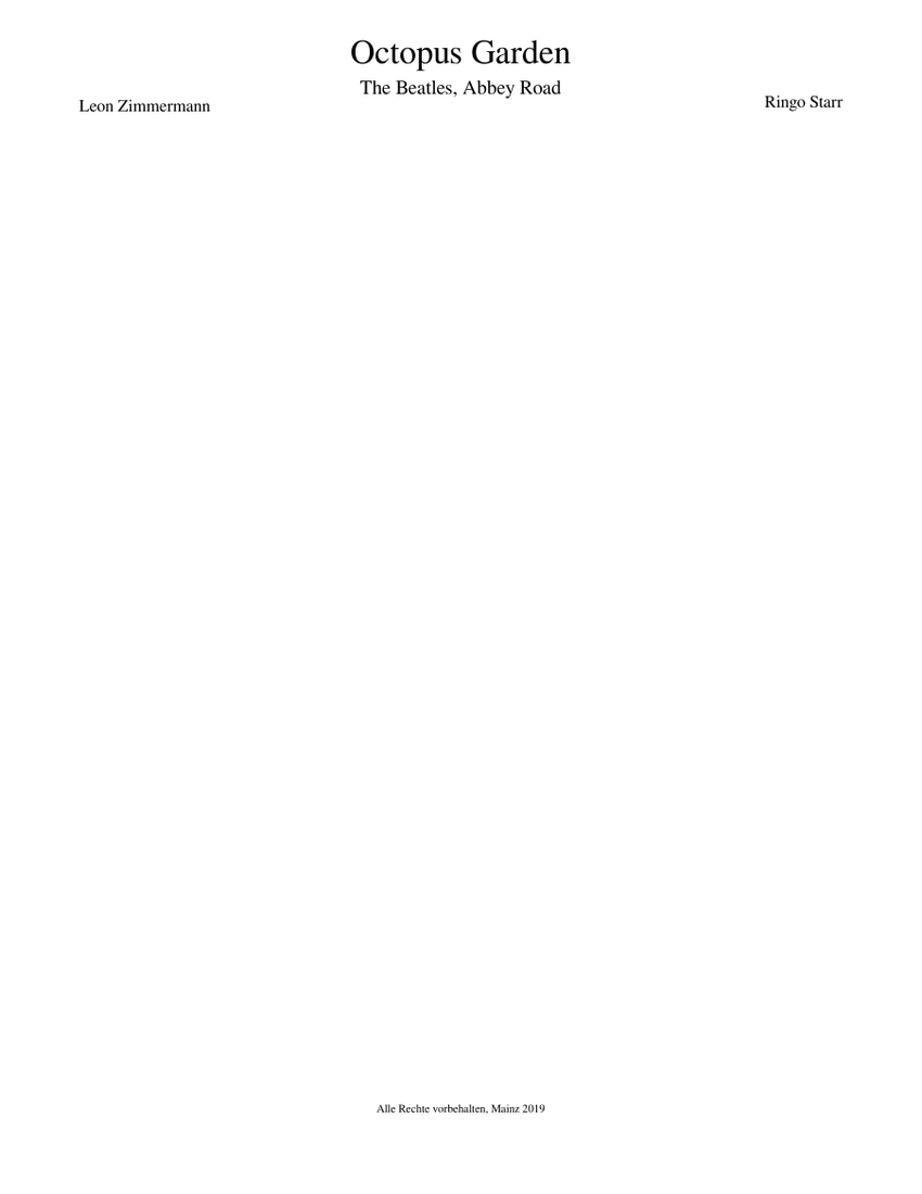 Octopus_Garden Sheet Music for Piano, Saxophone alto, Saxophone tenor ...