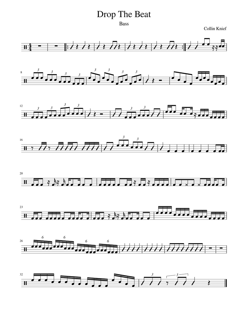 Drop The Beat Bass Sheet music for Bass drum (Solo) | Musescore.com
