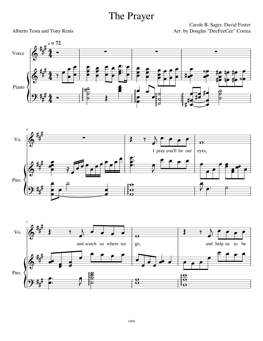The Prayer Sheet Music for Piano, Vocals (Piano-Voice) | MuseScore.com