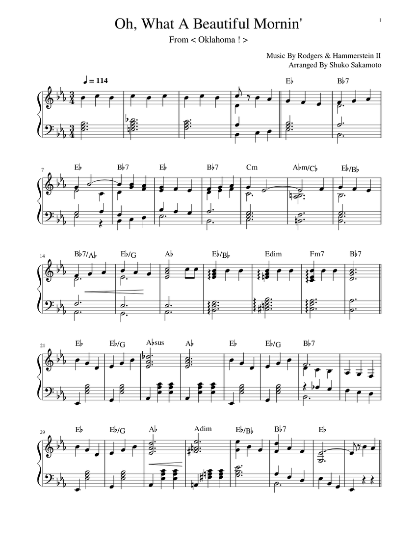 Oh, What A Beautiful Mornin' – Rodgers & Hammerstein ( from Oklahoma ...