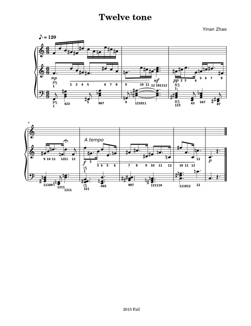 Twelve tone Sheet music for Piano (Solo) | Musescore.com