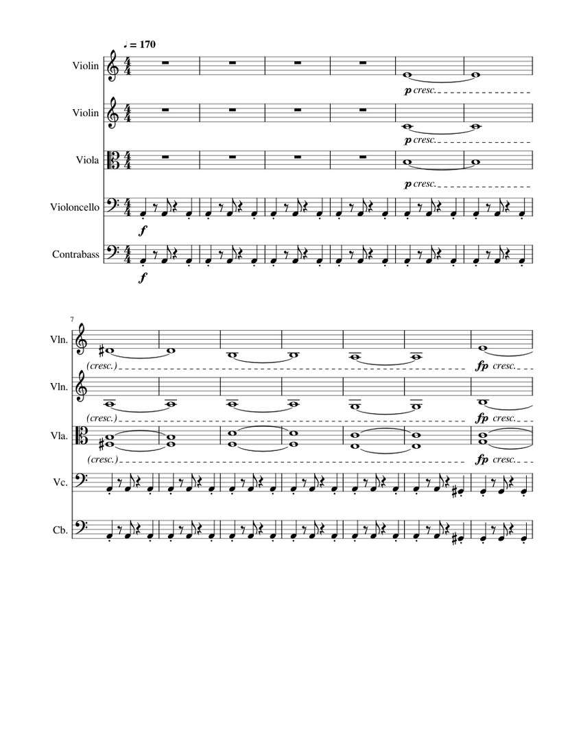 libertango Sheet Music for Contrabass, Violin, Viola, Cello (String Quintet) | MuseScore.com
