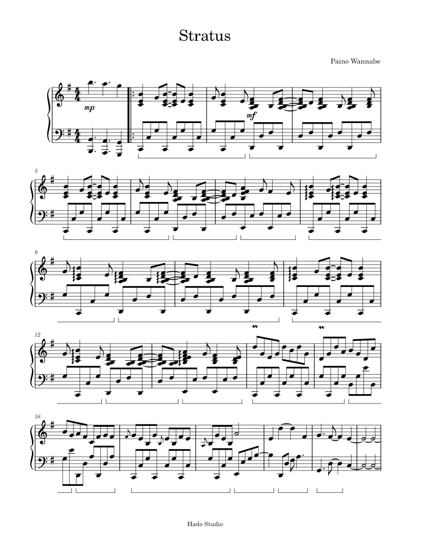 Stratus Sheet music for Piano (Solo) | Musescore.com