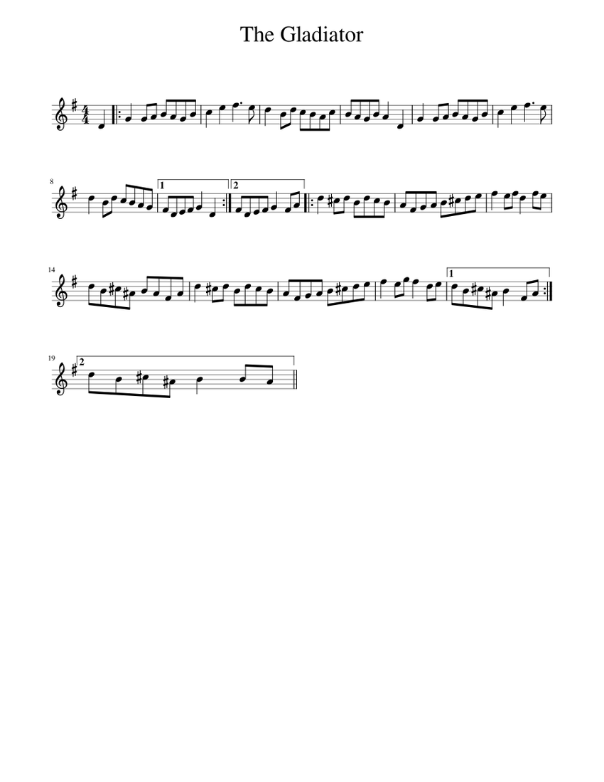 The Gladiator Sheet music for Piano (Solo) Easy | Musescore.com