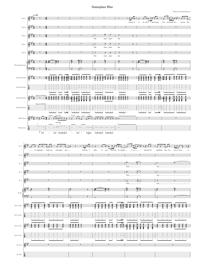 Someplace Else – George Harrison Sheet music for Vocals, Guitar ...