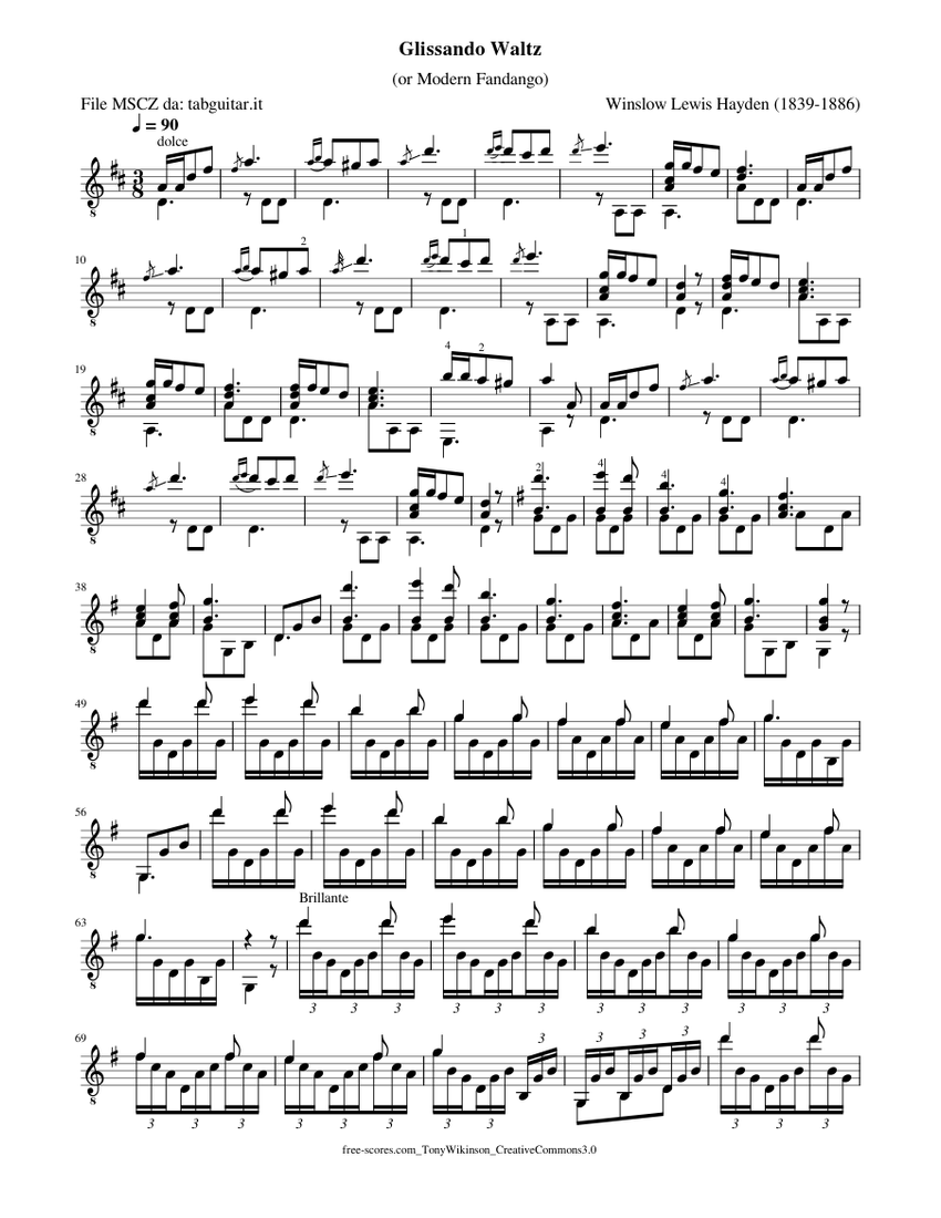 W. L. Hayden - Glissando Waltz Sheet music for Guitar (Solo ...