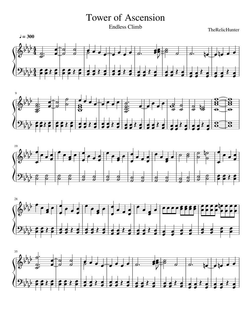 Tower of Ascension: Endless Climb (WynnCraft) Sheet Music for Piano ...