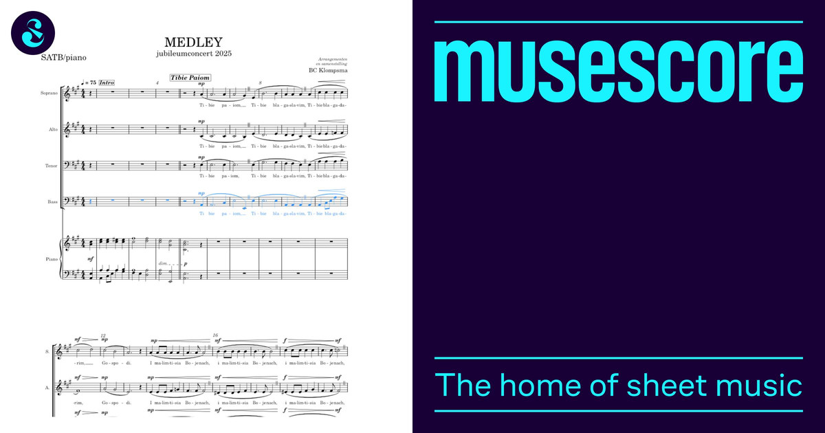 Medley BAS Sheet music for Piano, Bass guitar, Synthesizer (Mixed ...