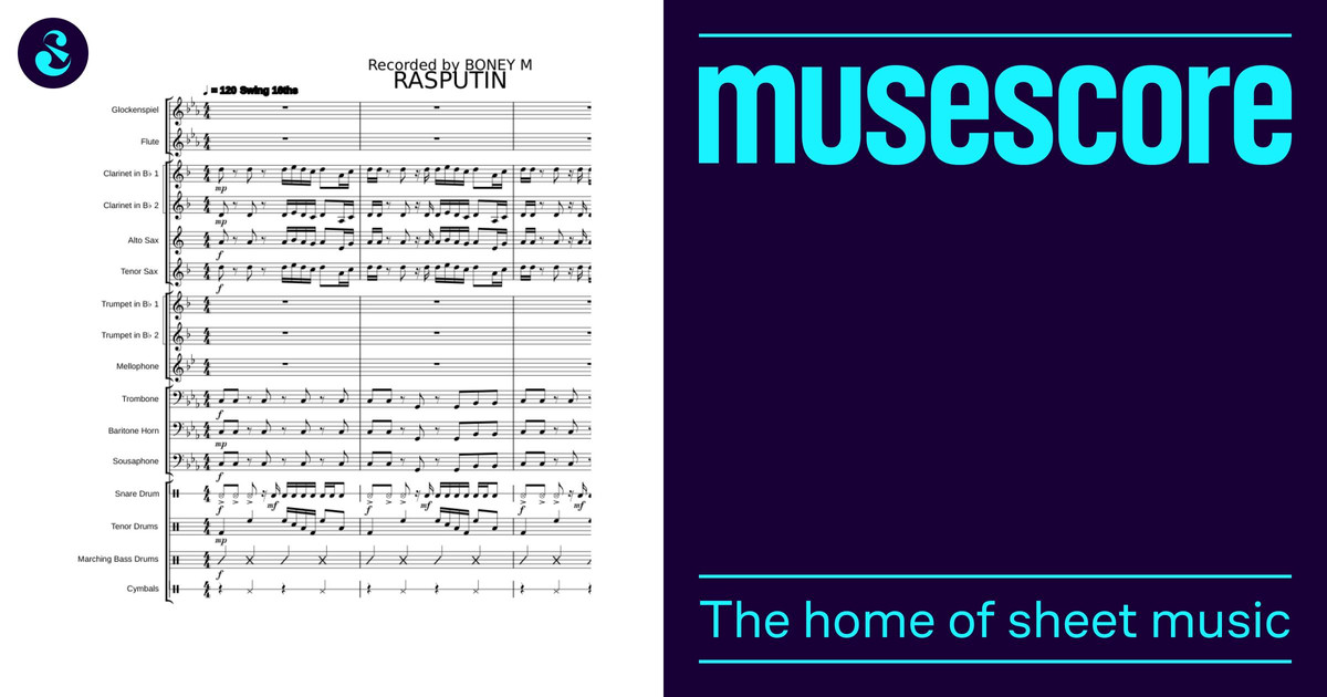 Rasputin | Boney M Sheet music for Trombone, Tuba, Flute, Saxophone alto & more instruments ...