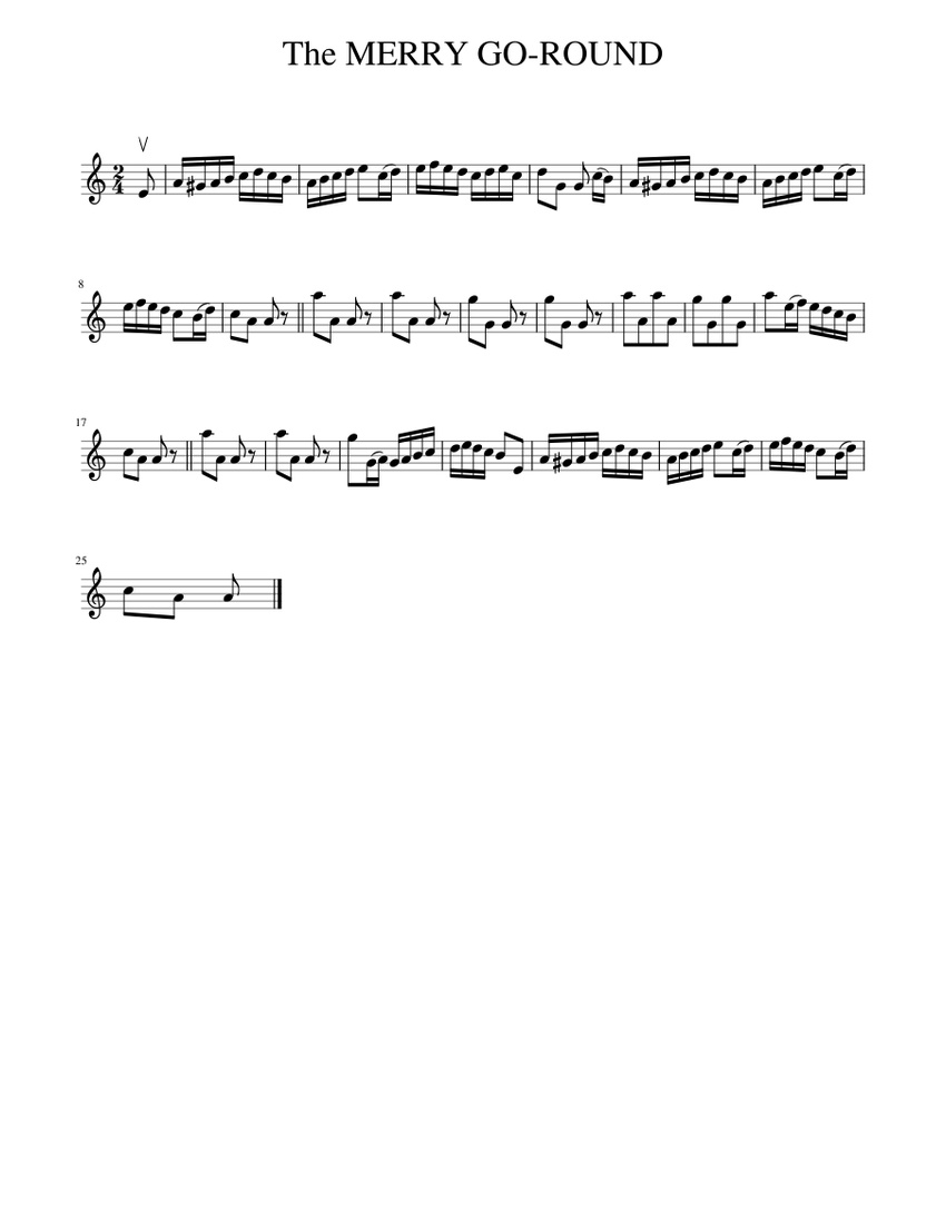 The Merry Go Round Sheet Music For Piano Solo