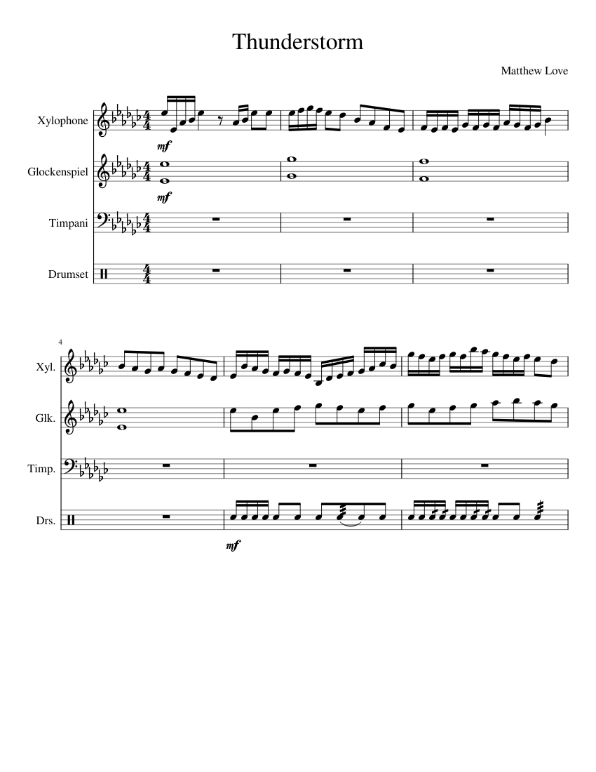 Thunderstorm Sheet music for Timpani (Solo) | Musescore.com