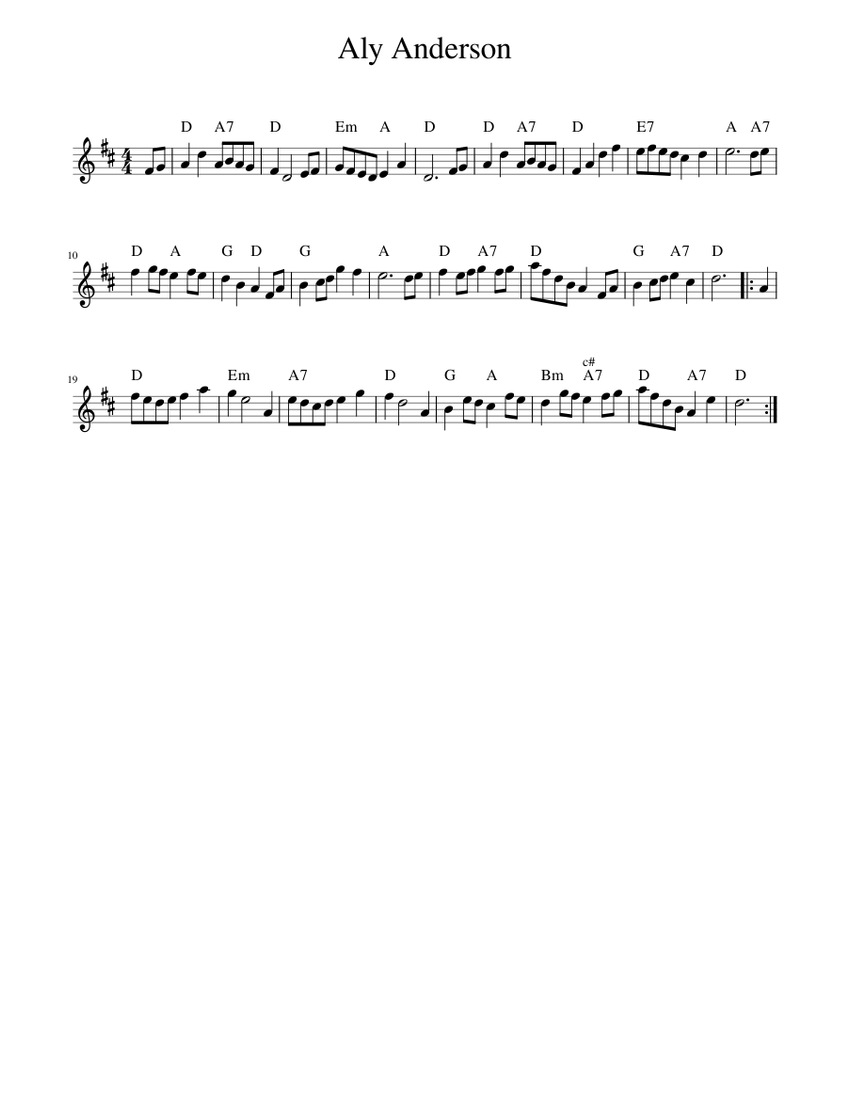 Aly Anderson Sheet music for Piano (Solo) Easy | Musescore.com