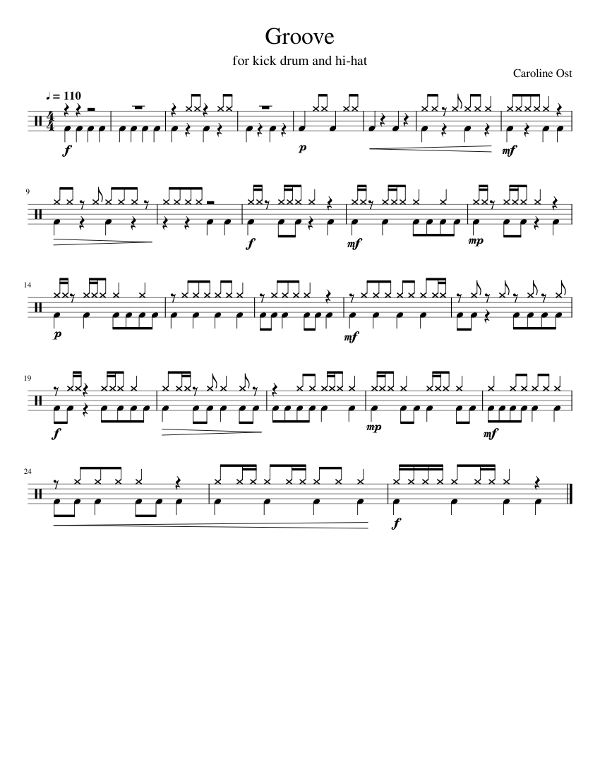 Groove 3.0 Sheet Music for Drum group (Solo) | MuseScore.com