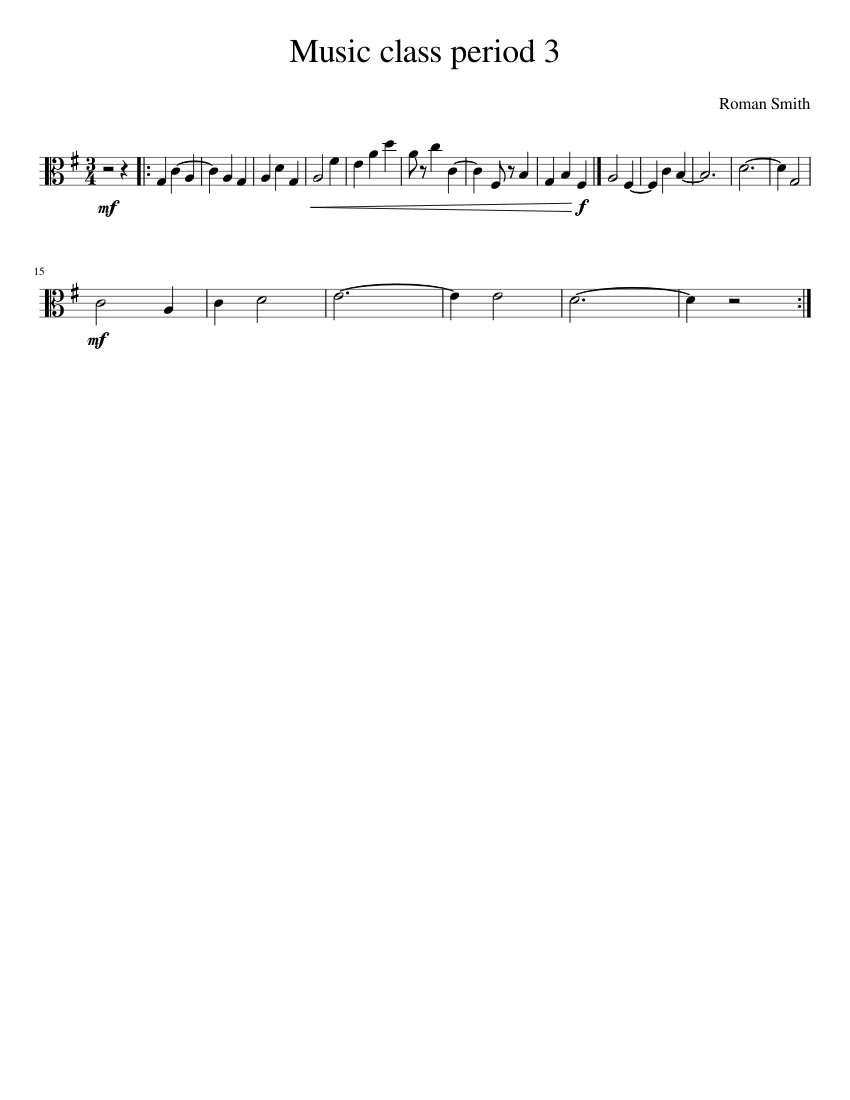 Music class period 3 Sheet music for Piano (Solo) Easy | Musescore.com