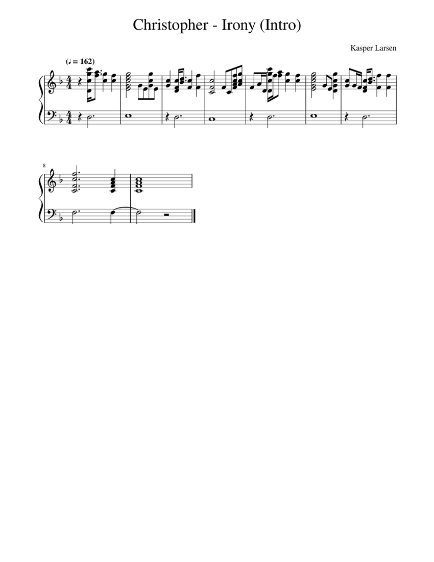 Christopher Irony Intro Sheet music for Piano (Solo) | Musescore.com