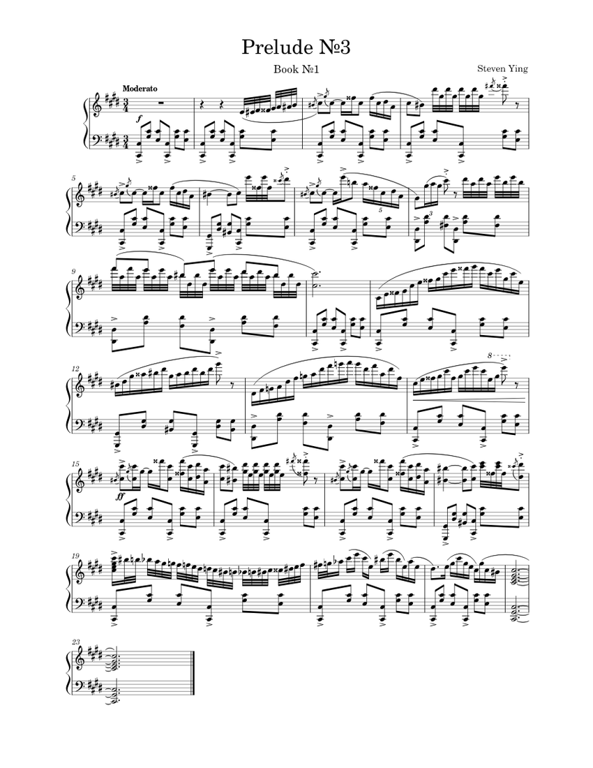 Prelude №3 Sheet music for Piano (Solo) | Musescore.com