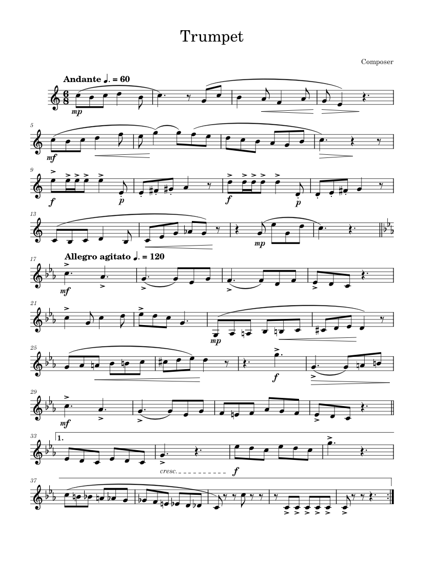 Honor Band Trumpet Sheet music for Trumpet in b-flat (Solo) | Musescore.com
