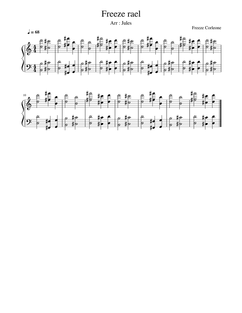 Freeze Raël Sheet music for Piano (Solo) | Musescore.com
