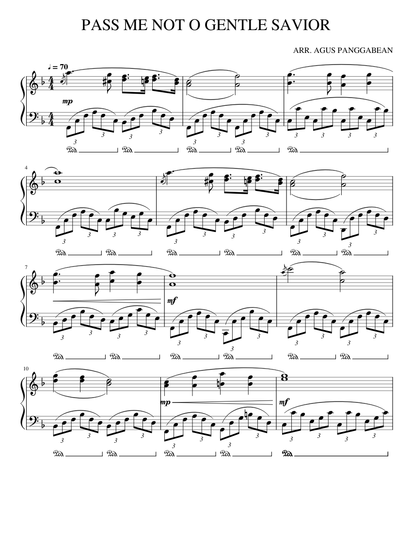 PASS ME NOT O GENTLE SAVIOR Sheet music for Piano (Solo) | Musescore.com