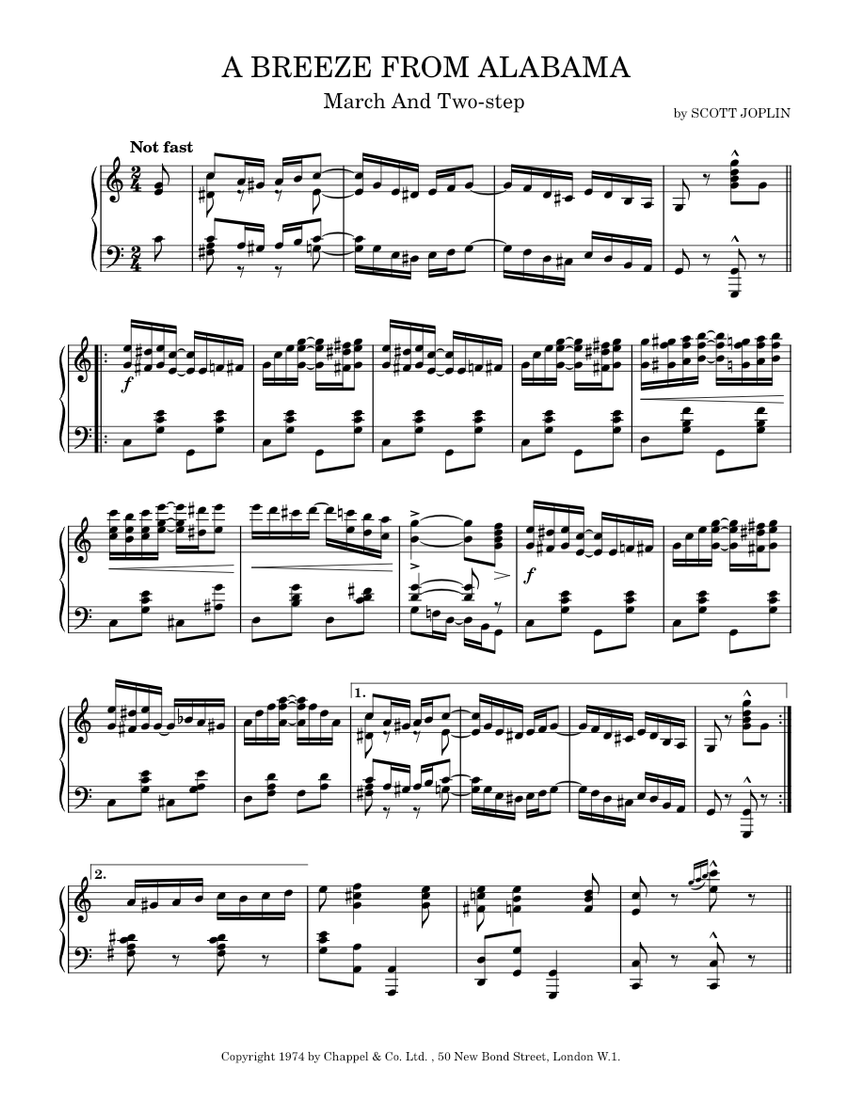 A breeze from alabama – Scott Joplin Sheet music for Piano (Solo ... A breeze from alabama – Scott Joplin Sheet music for Piano (Solo ...
