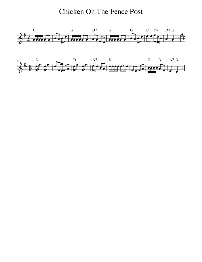 Chicken On The Fence Post Sheet music for Piano (Solo) | Musescore.com