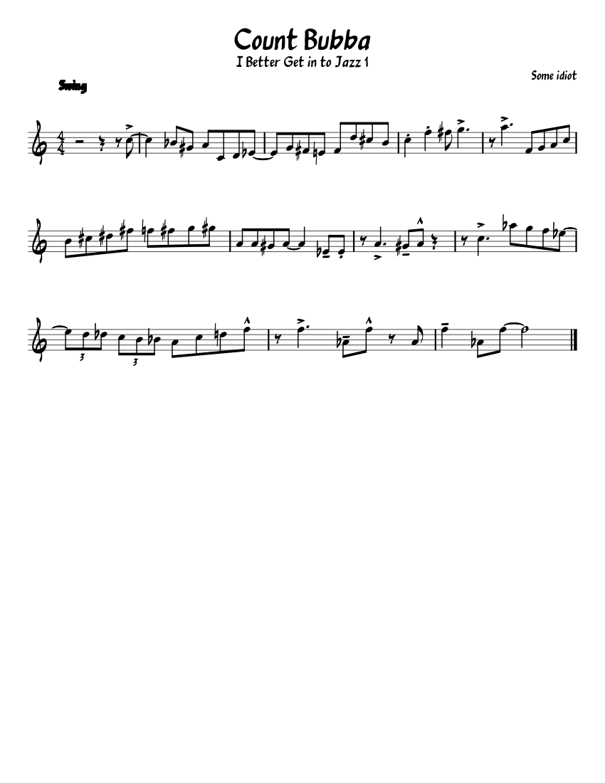 Count Bubba Sheet Music for Trumpet in b-flat (Solo) | MuseScore.com